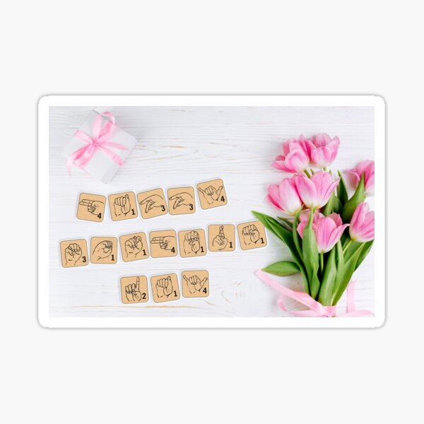 "ASL American Sign Language Happy Mother's Day Greeting Card" Sticker ...