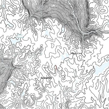 "Topographic Map of Sewanee" Sticker for Sale by JuliaKingDesign ...