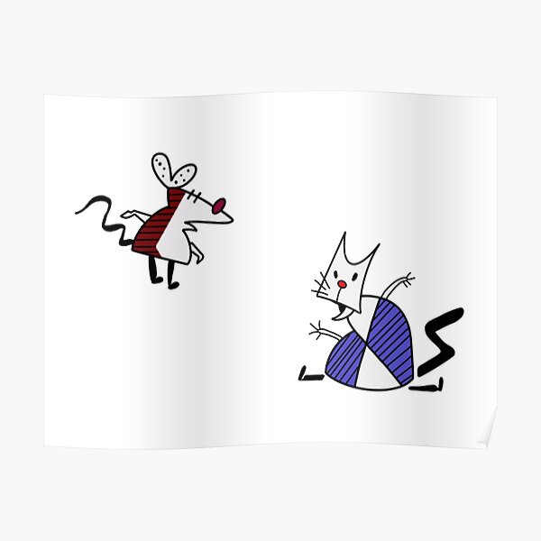 "Worker and Parasite! - Itchy and Scratchy" Poster by NoHomers | Redbubble
