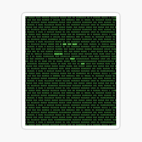 "Binary Code, I See You Baby" Sticker for Sale by Nerd Shizzle | Redbubble