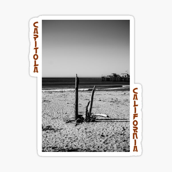 "Capitola, California, beach Black and white picture" Sticker for Sale ...