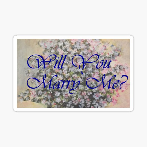 "Will You Marry Me Blue Version" Sticker for Sale by Tamariko | Redbubble