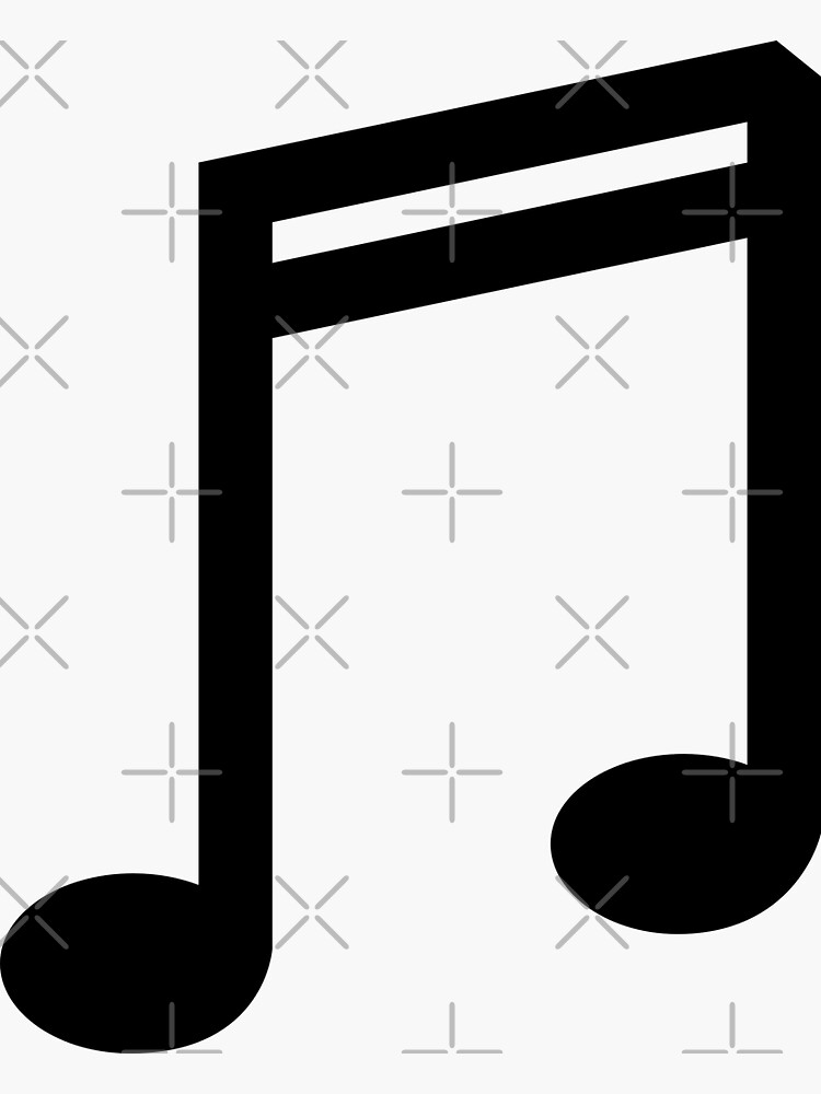 "Music double bar note symbol illustration in black and white" Sticker ...