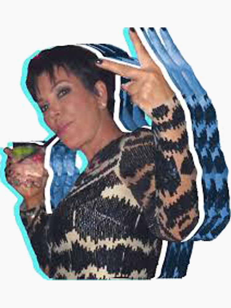 "Kris Jenner Peace Tee" Sticker by ESQUAD | Redbubble