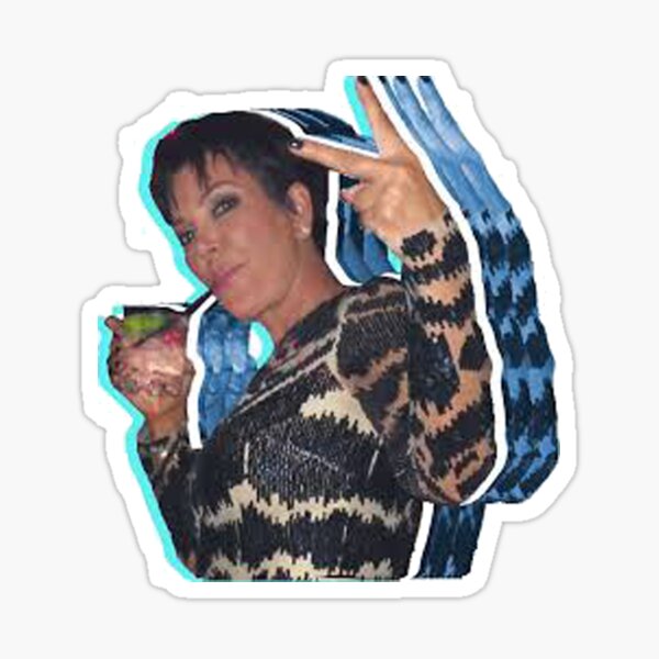 "Kris Jenner Peace Tee" Sticker by ESQUAD | Redbubble