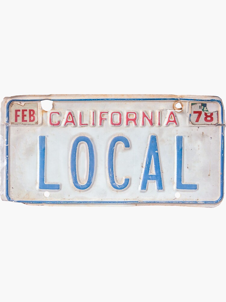 "California Local License Plate" Sticker for Sale by mrdoomits | Redbubble