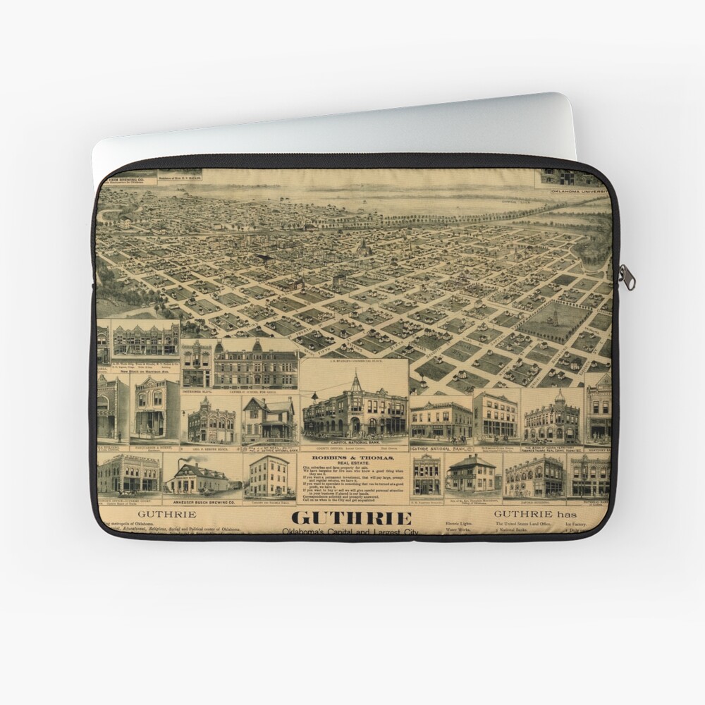 "Historic Guthrie Oklahoma Map" Sticker for Sale by SaltLickDesigns ...
