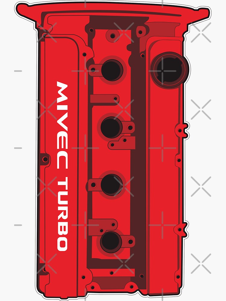 "Mitsubhisi Lancer Evo 9 Valve Cover JDM" Sticker by 154avenue | Redbubble