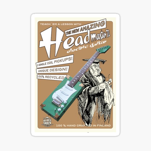 "Headmaster 70 Guitar Poster" Sticker for Sale by BluesShack | Redbubble