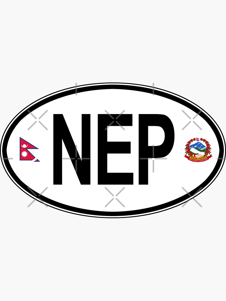 "Nepal Oval Country Code Decal" Sticker for Sale by rogue-design ...