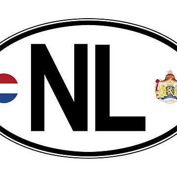 "Netherlands Oval Country Code Decal" Sticker for Sale by rogue-design ...