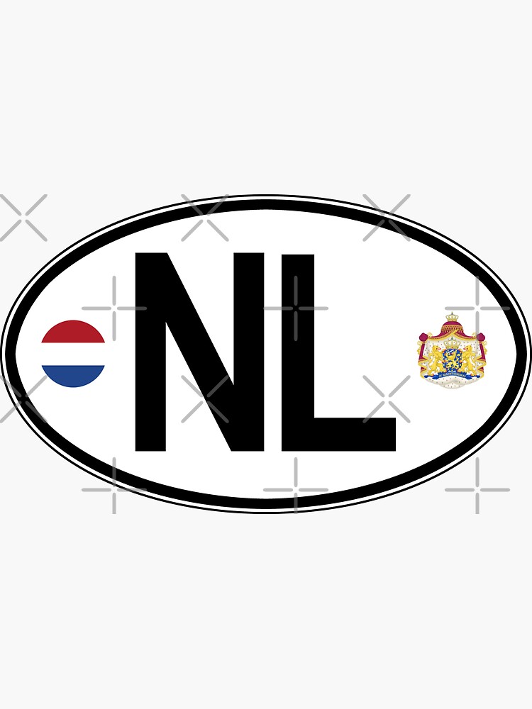 "Netherlands Oval Country Code Decal" Sticker for Sale by rogue-design ...