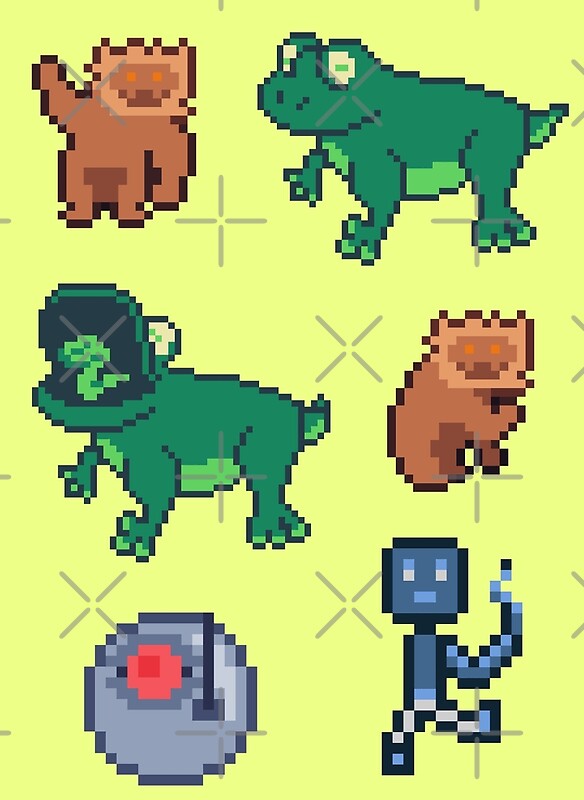 "Pixel Art Creatures" by Devyion | Redbubble