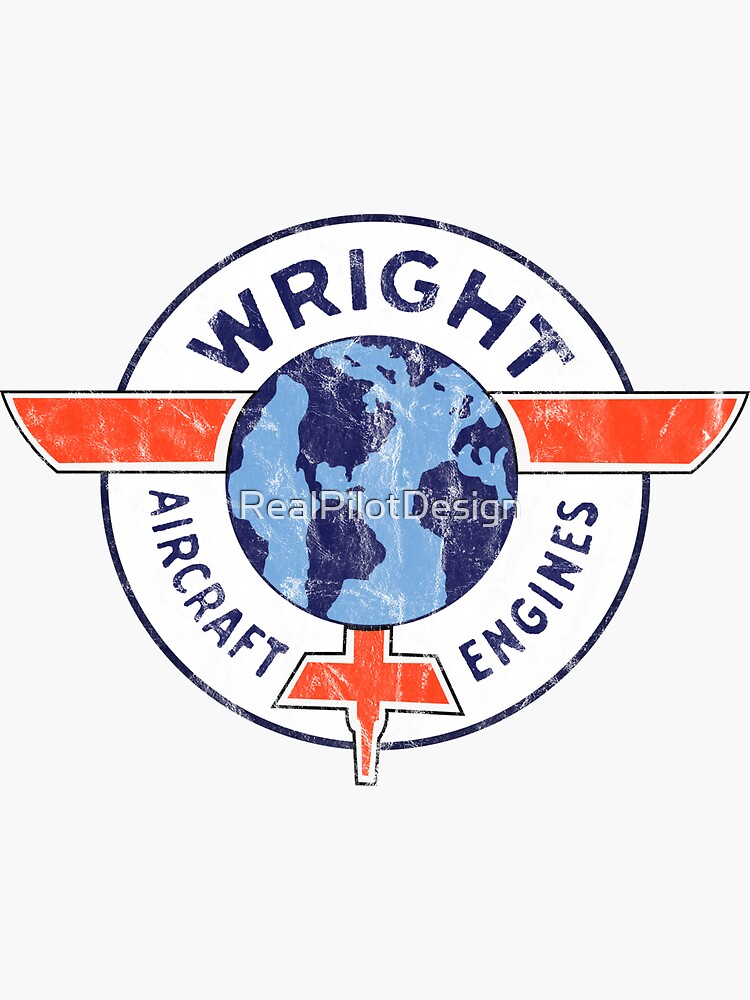 "Wright Aircraft Engines Vintage Retro Aviation " Sticker for Sale by ...