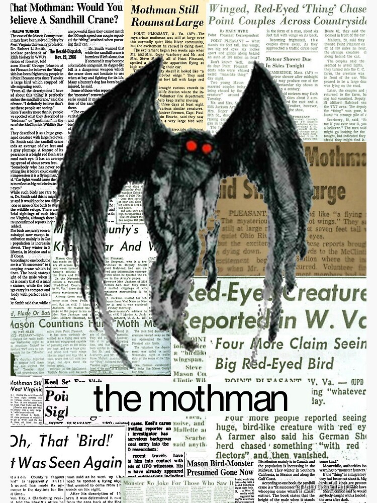 "mothman newspaper articles" Spiral Notebook for Sale by cryptidclaire ...