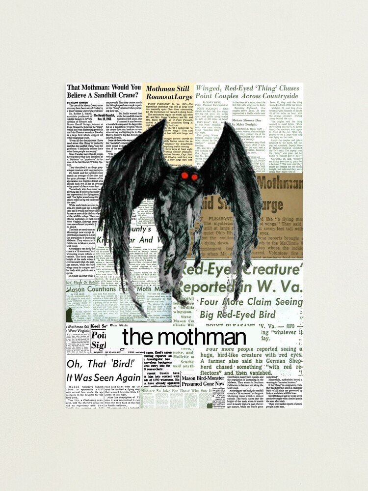 "mothman newspaper articles" Photographic Print for Sale by ...