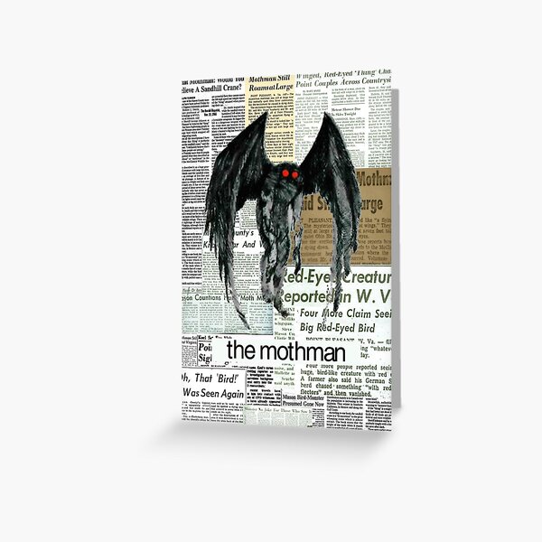 "mothman newspaper articles" Greeting Card for Sale by cryptidclaire ...
