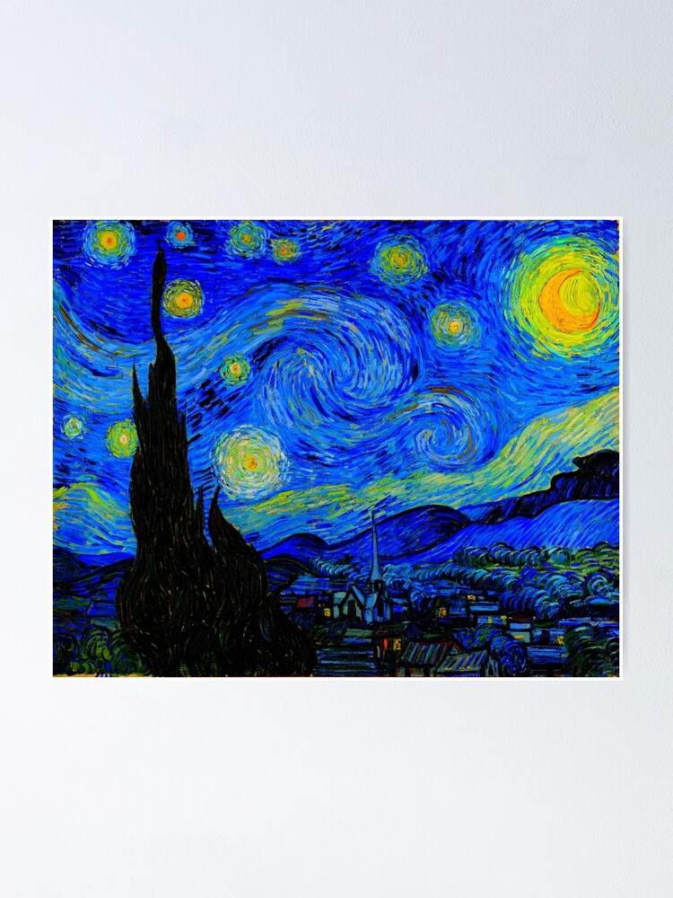 "The Starry Night by Vincent van Gogh | Intense Color Version" Poster ...