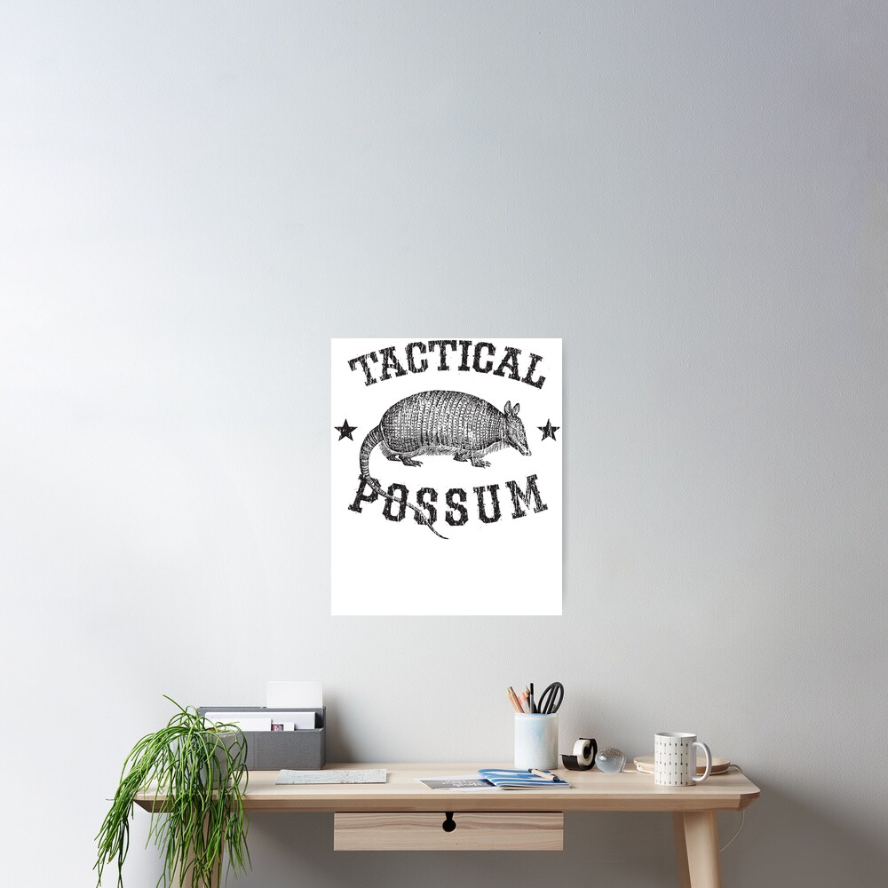 "Tactical Possum Armadillo Texas Funny Vintage Distressed" Poster by ...
