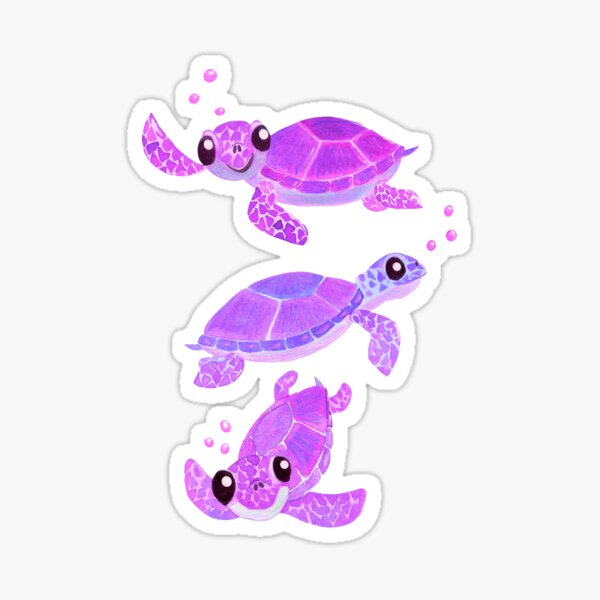 "Cute Pink Sea Turtles" Sticker for Sale by SukiMaeArt | Redbubble