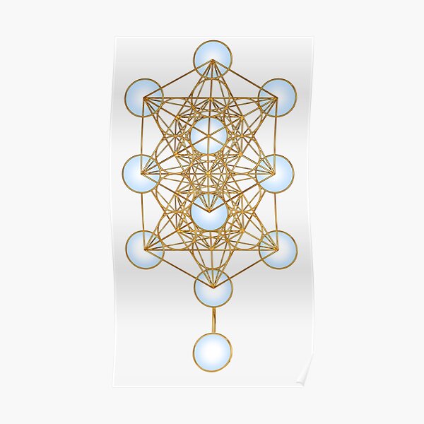 "Tree of Life and Metatron Cube, Sacred Geometry Synergy Design" Poster ...