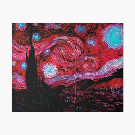 "The Starry Night by Vincent van Gogh | Red Sky Version" Art Board ...