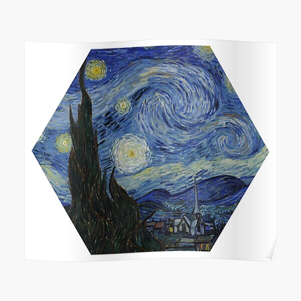 "The Starry Night by Vincent van Gogh Hexagonal Shape" Poster for Sale ...