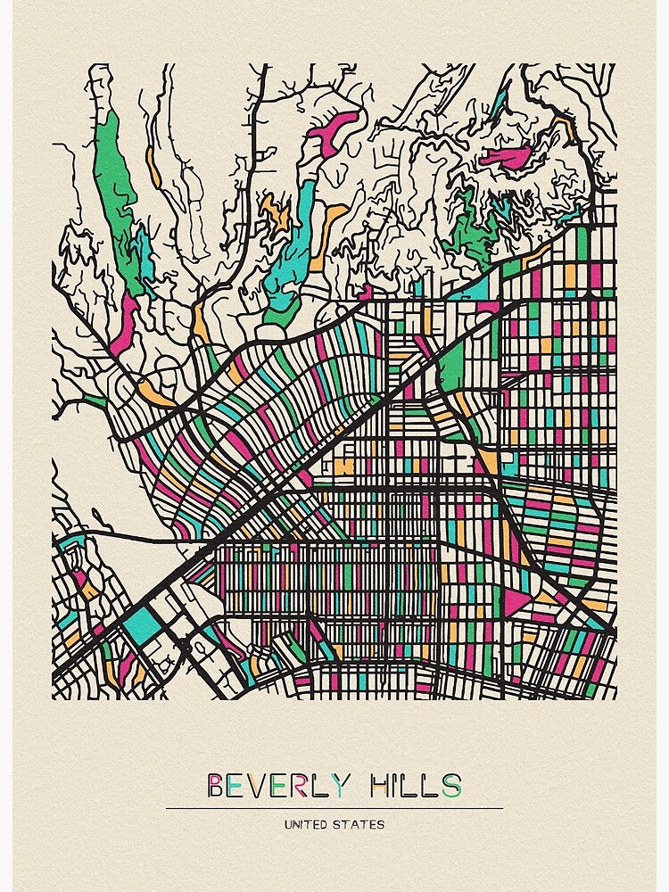 Mapa Del área De Beverly Hills, California Area Codes 310 And 424