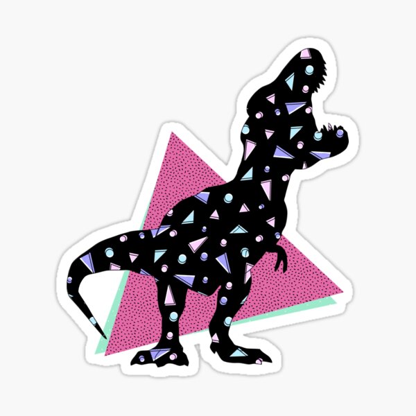 "Radical Memphis patterned T-Rex" Sticker for Sale by ZodaZoup | Redbubble