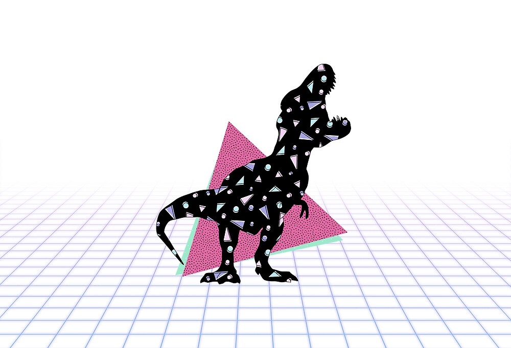 "Radical Memphis patterned T-Rex" by ZodaZoup | Redbubble