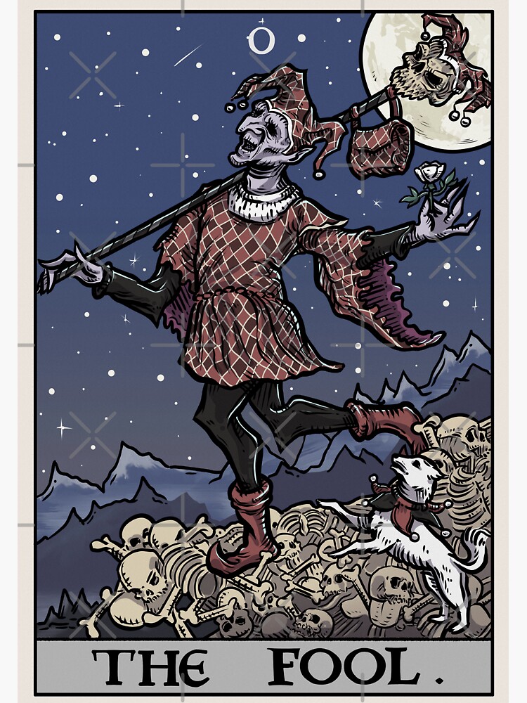 "The Fool Tarot Card Gothic Halloween Creepy Clown Jester Goth Horror ...