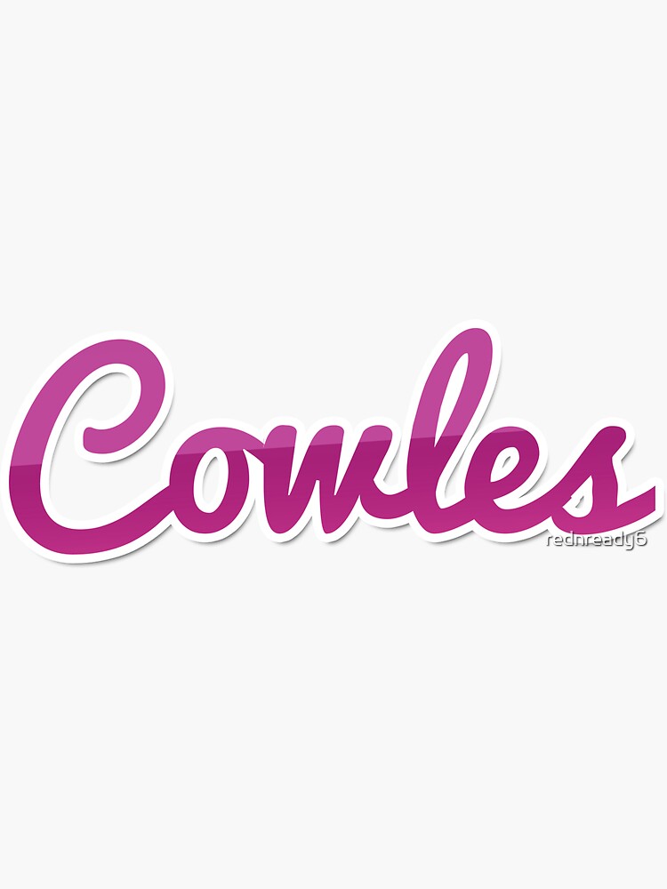 "Cowles" Sticker for Sale by rednready6 | Redbubble