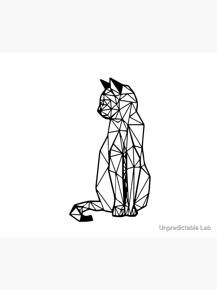 "geometric cat I line art I geometric art" Canvas Print by DecoLab ...