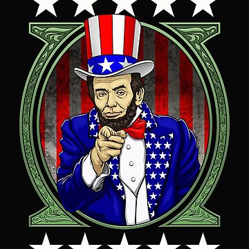 "Abraham Lincoln President Uncle Sam Hat with Stars" Sticker for Sale ...