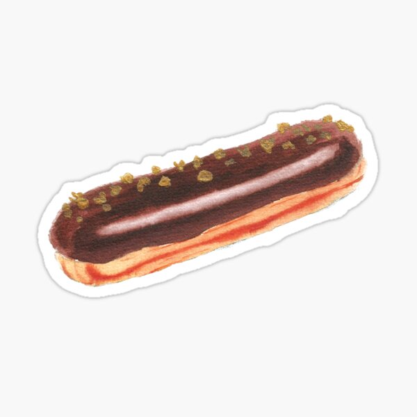 "Eclair watercolor painting" Sticker for Sale by raghda-s-m | Redbubble