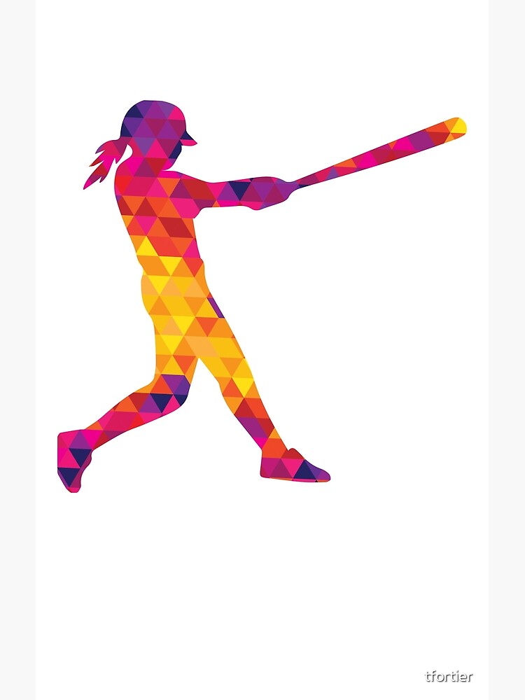 "Colorful Female Softball batter swinging" Poster for Sale by tfortier ...