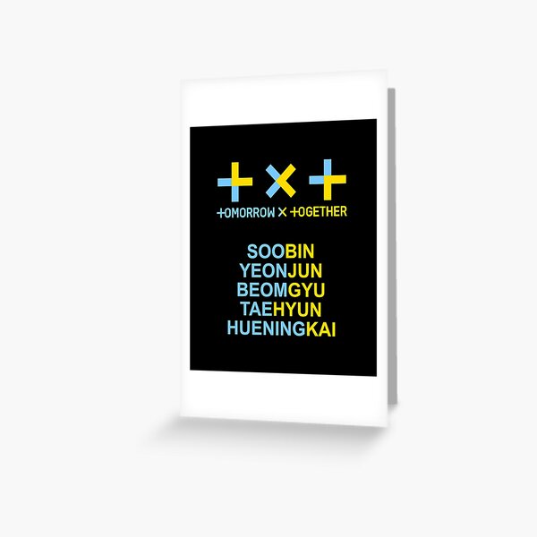 "KPOP TXT OFFICIAL LOGO AND MEMBER NAME" Greeting Card by LySaVN ...