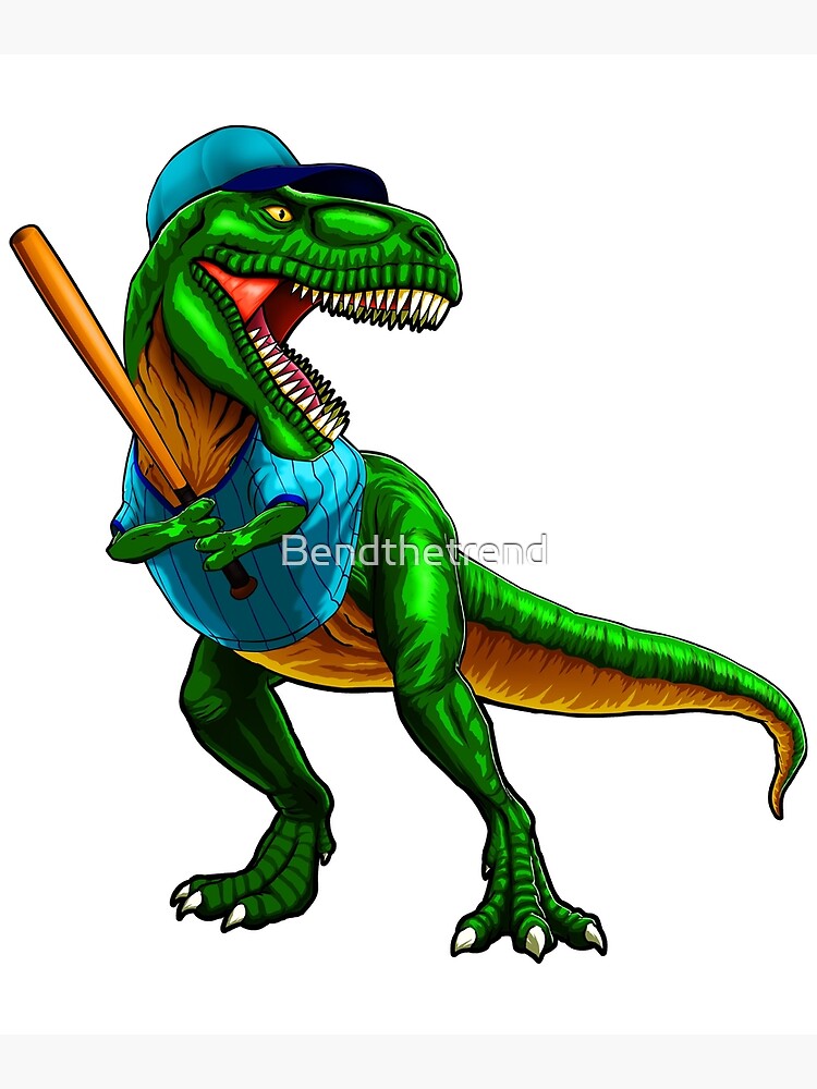 "Dinosaur T Rex Baseball" Poster by Bendthetrend | Redbubble