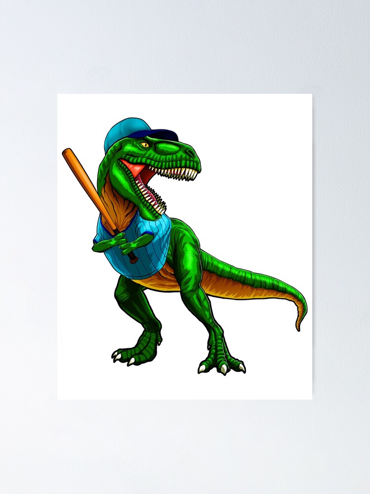 "Dinosaur T Rex Baseball" Poster by Bendthetrend | Redbubble