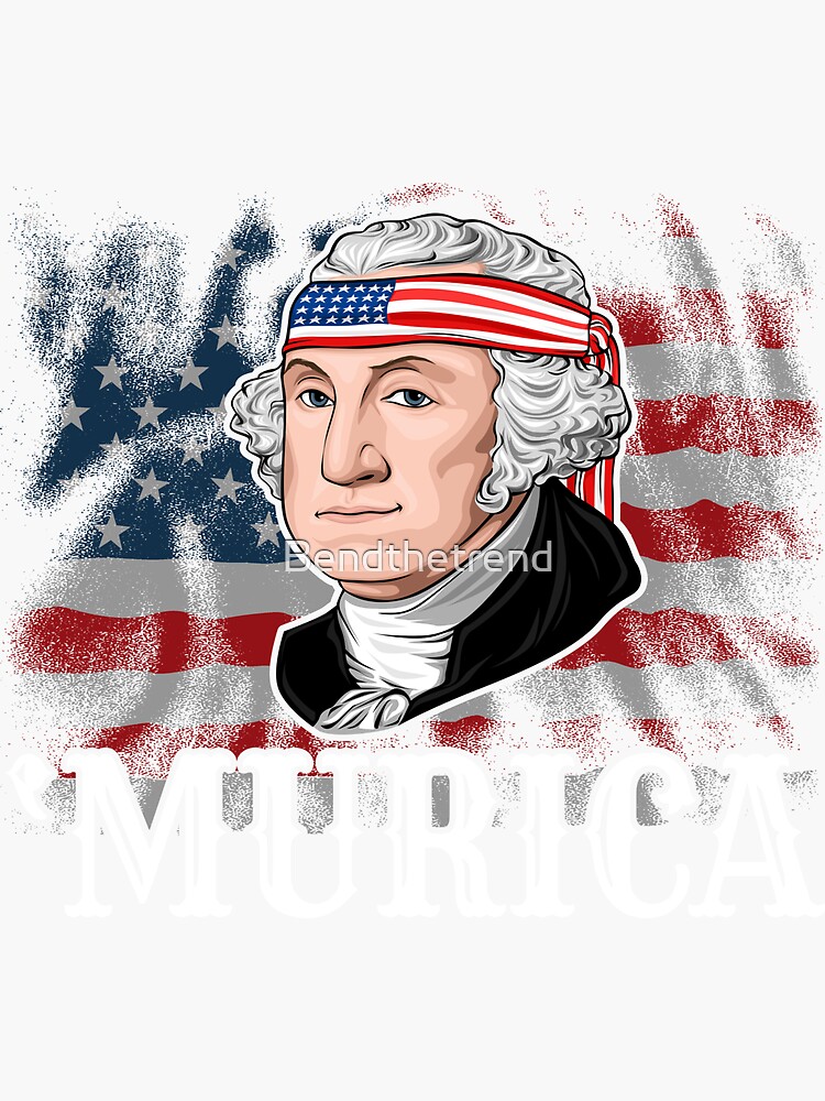 "George Washington President Murica" Sticker for Sale by Bendthetrend ...