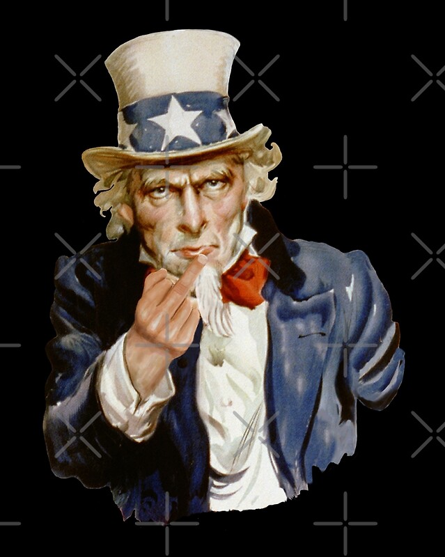"Uncle Sam giving middle finger" by knappidesign | Redbubble