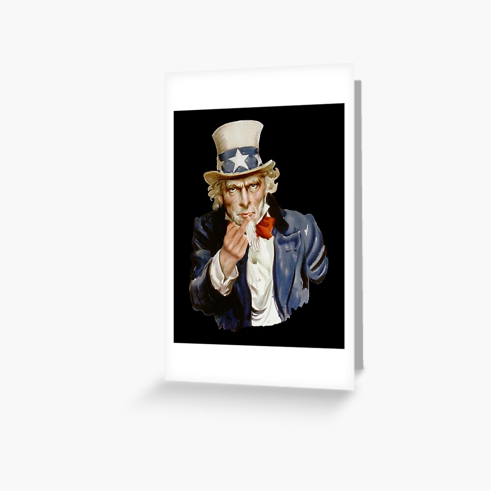 "Uncle Sam giving middle finger" Greeting Card for Sale by knappidesign ...
