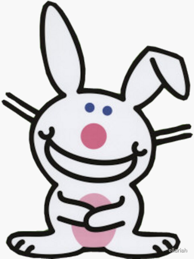 "Happy Bunny" Sticker for Sale by ellariah | Redbubble