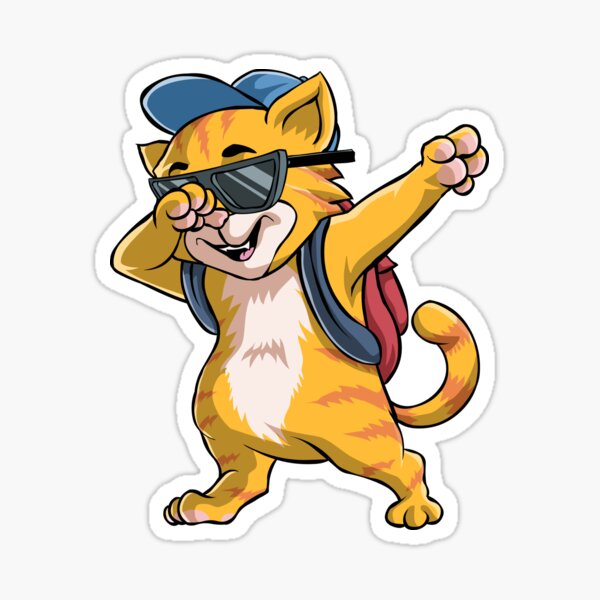 "Cat Dabbing Back to School" Sticker for Sale by Bendthetrend | Redbubble