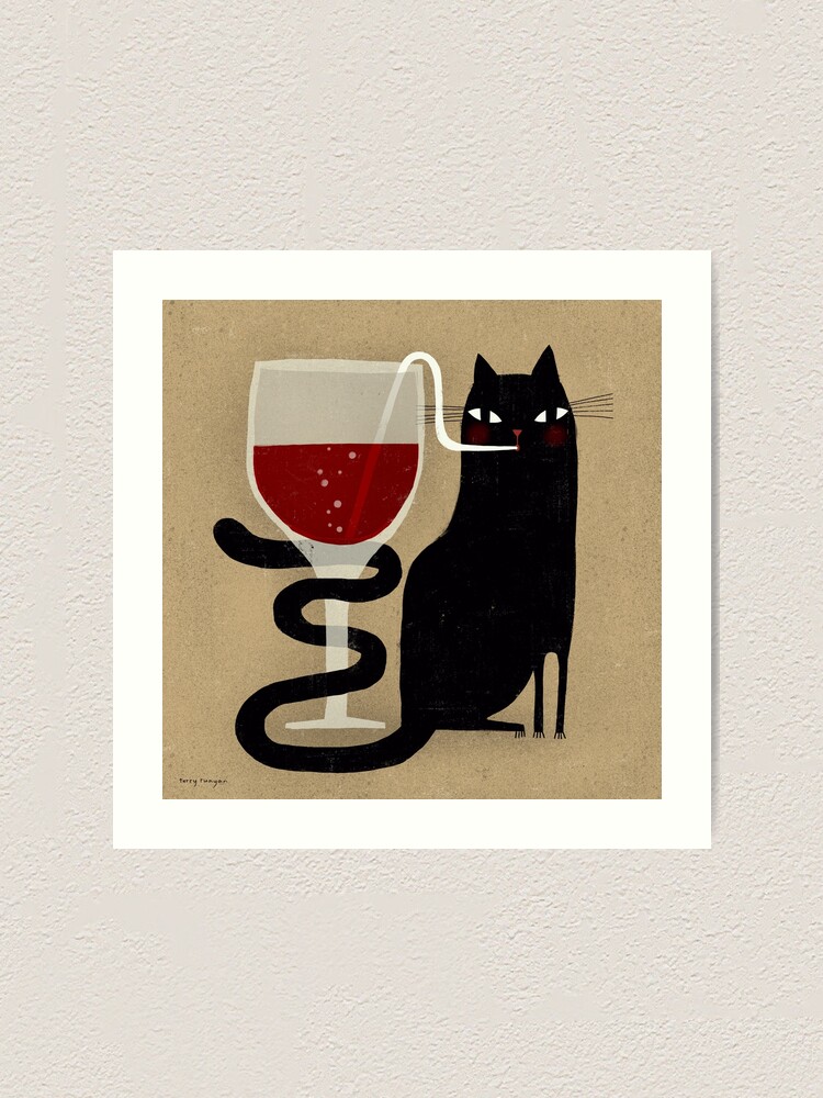 "COCKTAIL CAT" Art Print for Sale by terryrunyan | Redbubble