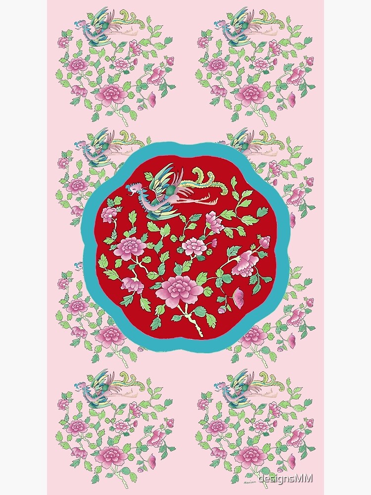 "Red PERANAKAN PLATE" Poster by designsMM | Redbubble