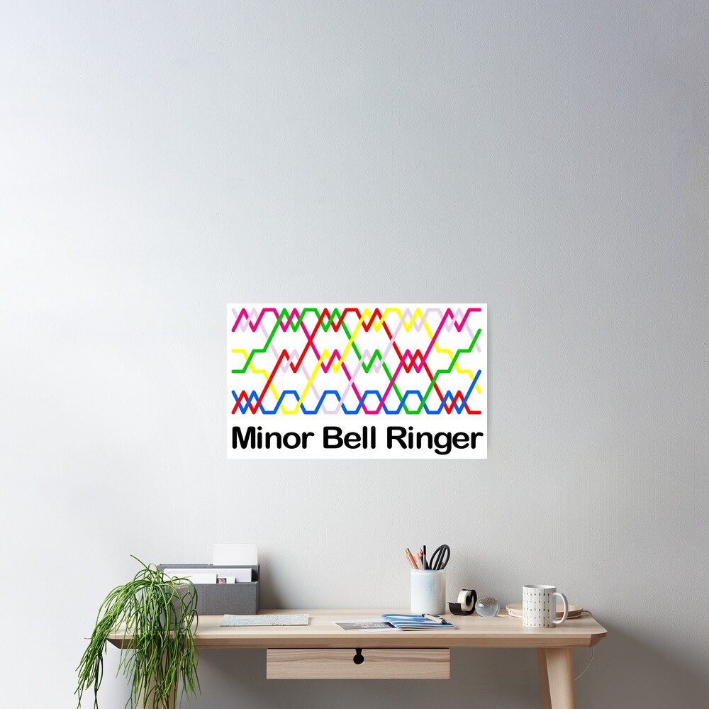 "Bell Ringer Kent Treble Bob Minor ringing method" Poster for Sale by ...
