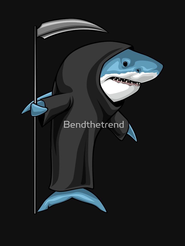 "Halloween Shark Reaper" T-shirt for Sale by Bendthetrend | Redbubble ...