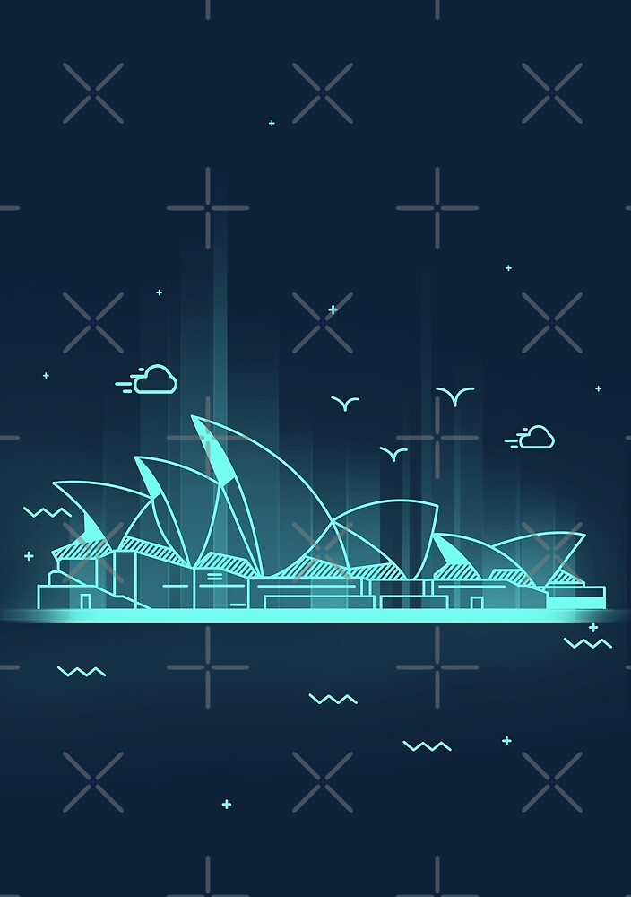 "Sydney Opera House Neon" by leen12 | Redbubble