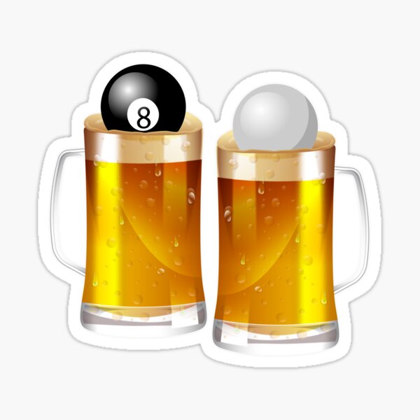 "Billiard Pool - Beer 8 Ball" Sticker for Sale by Bendthetrend | Redbubble